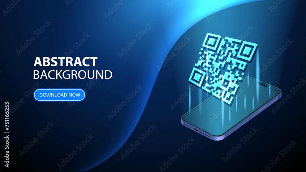 QR code verification banner. Verification concept for online shopping ...