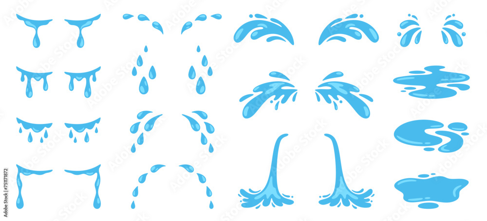 Dropping tears. Cry, wet eyes, streams teardrop. Shedding, sobbing ...