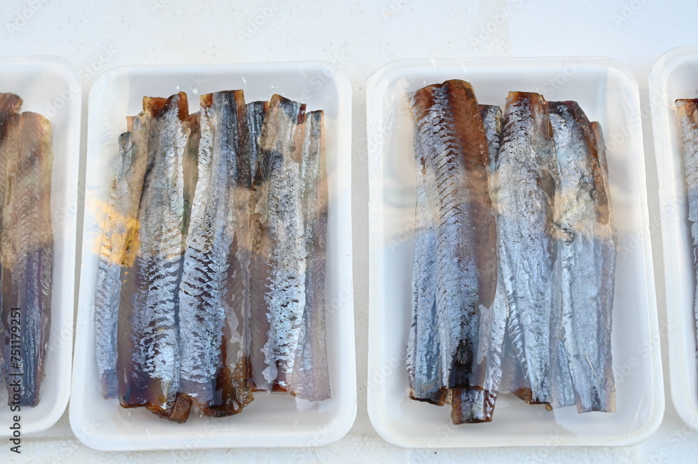 Korea traditional food. Half-dried Saury Stock Photo | Adobe Stock