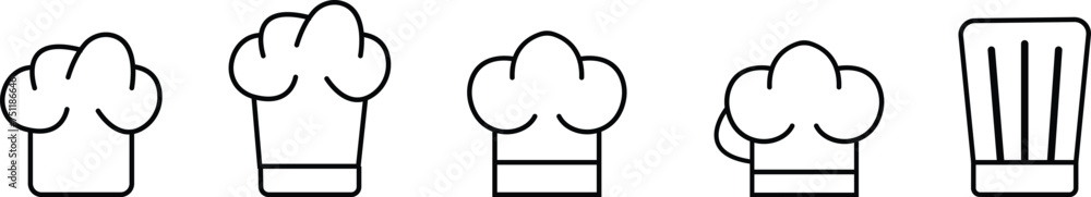 chef hat logo set and icon vector design template, restaurant logo ...