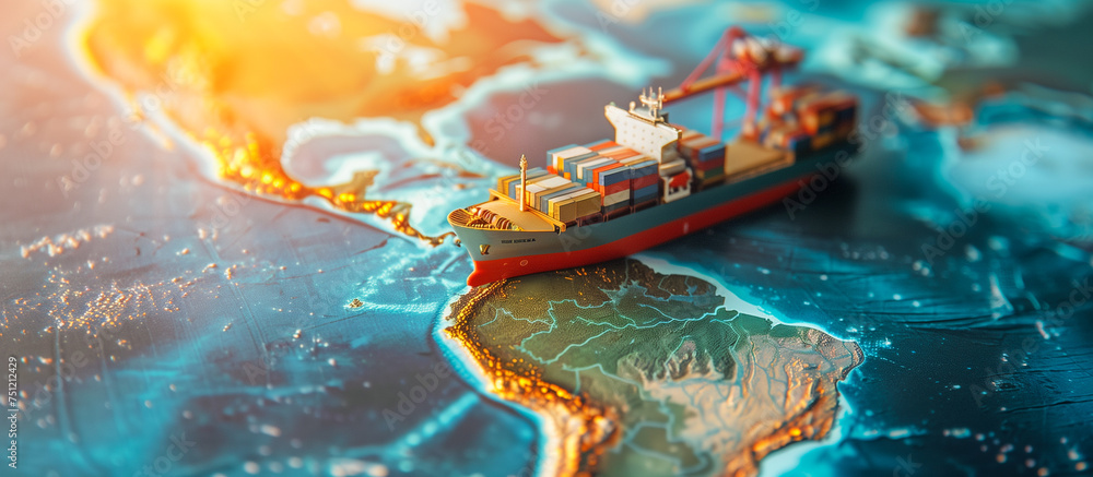 import export logistics distribution transportation business concept ...