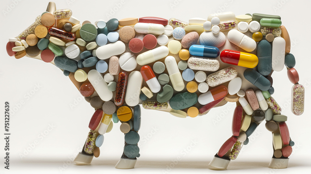 Cow made of pills and antibiotics. Antibiotics In Animal Feeds ...