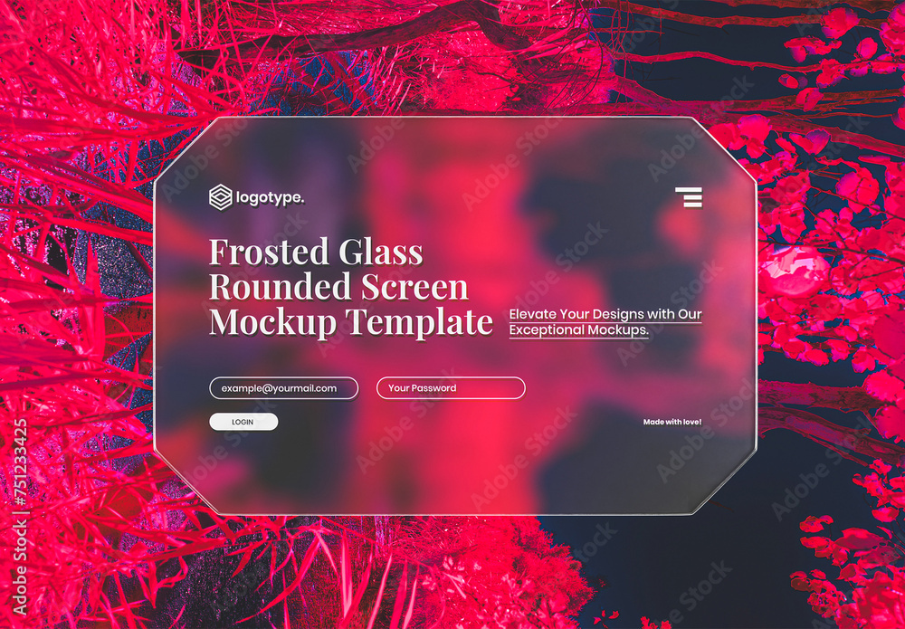 Frosted Glass Screen Mockup Stock Template | Adobe Stock