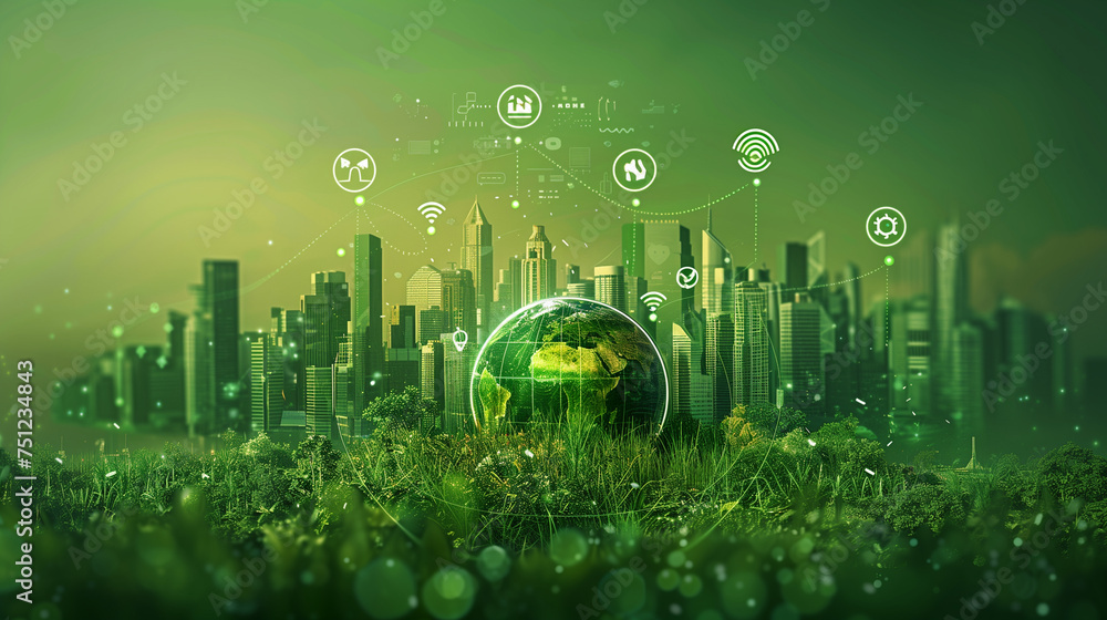 earth day, environmental technology concept. Sustainable development ...