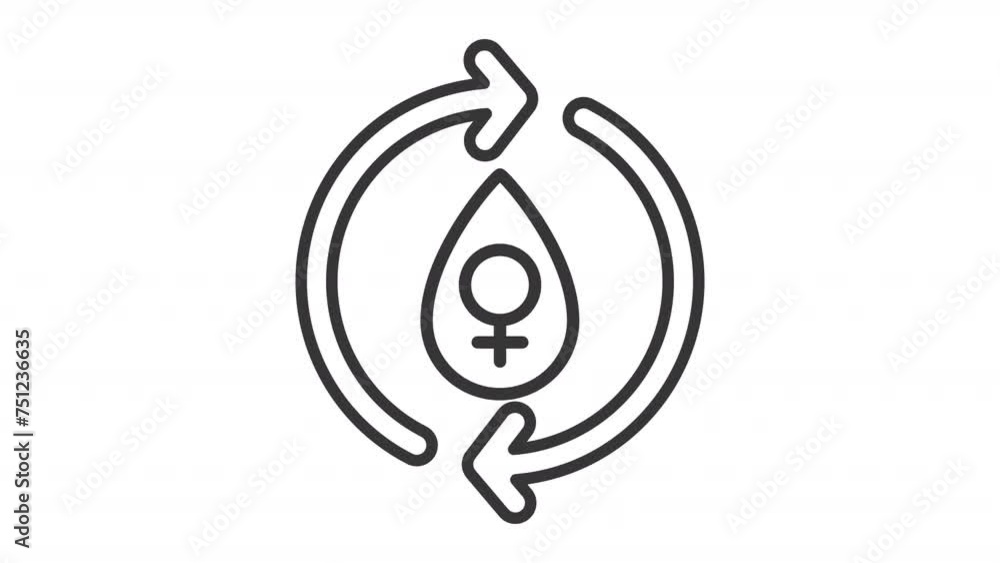 Video Stock Menstrual cycle line animation. Menstrual health animated ...