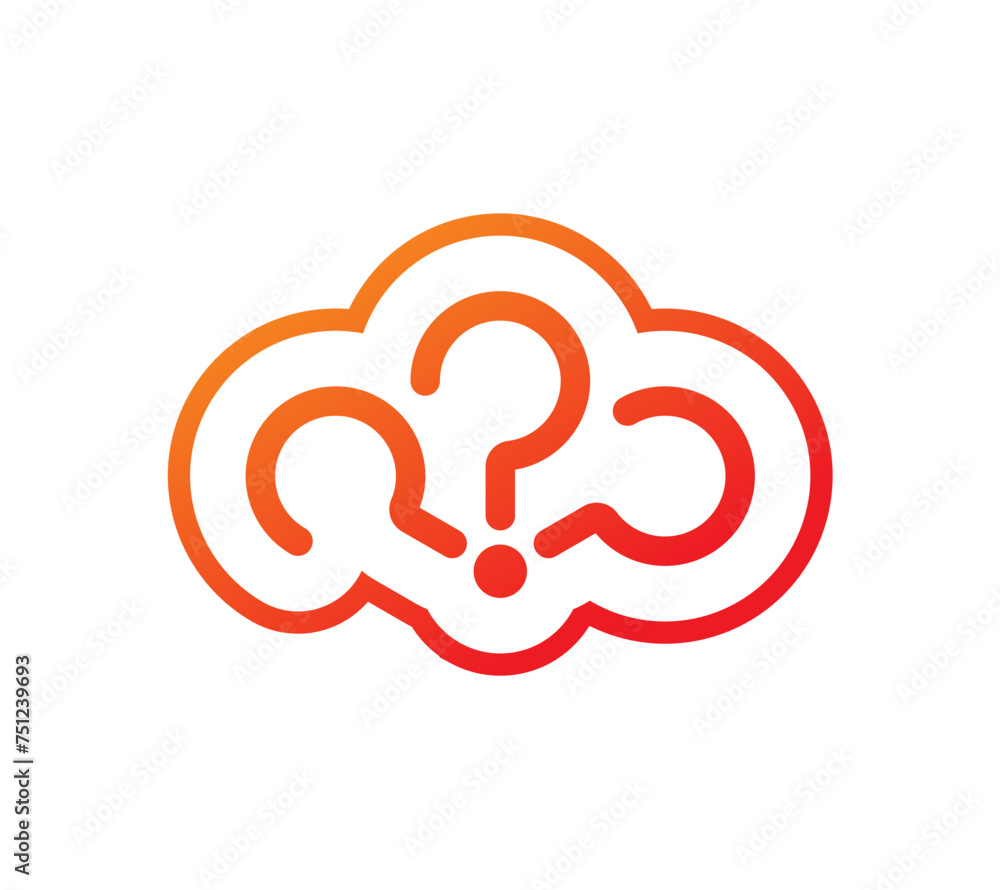 orange-red question mark symbol concept. triple question mark Stock ...