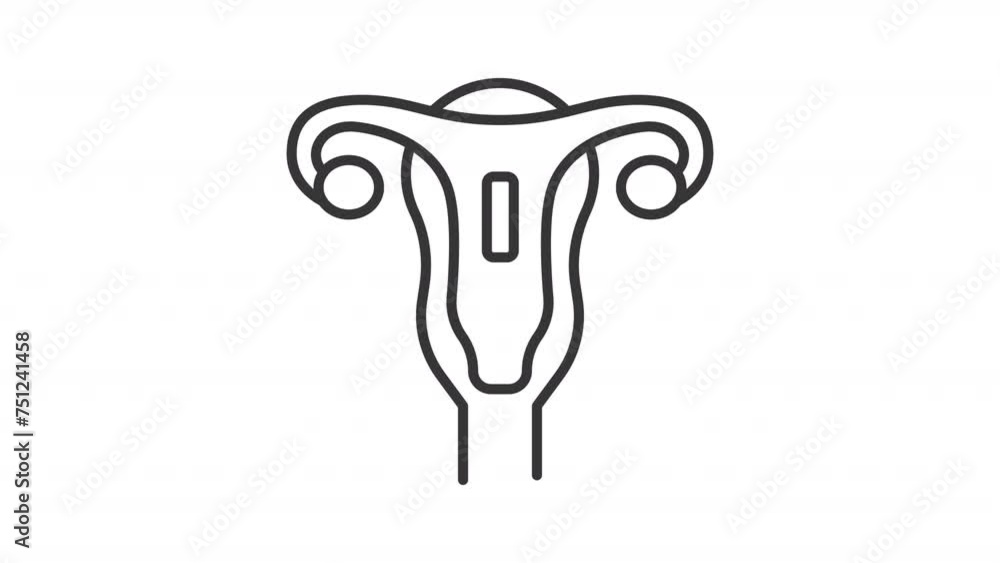 Animated intrauterine device icon. Birth control implant line animation ...