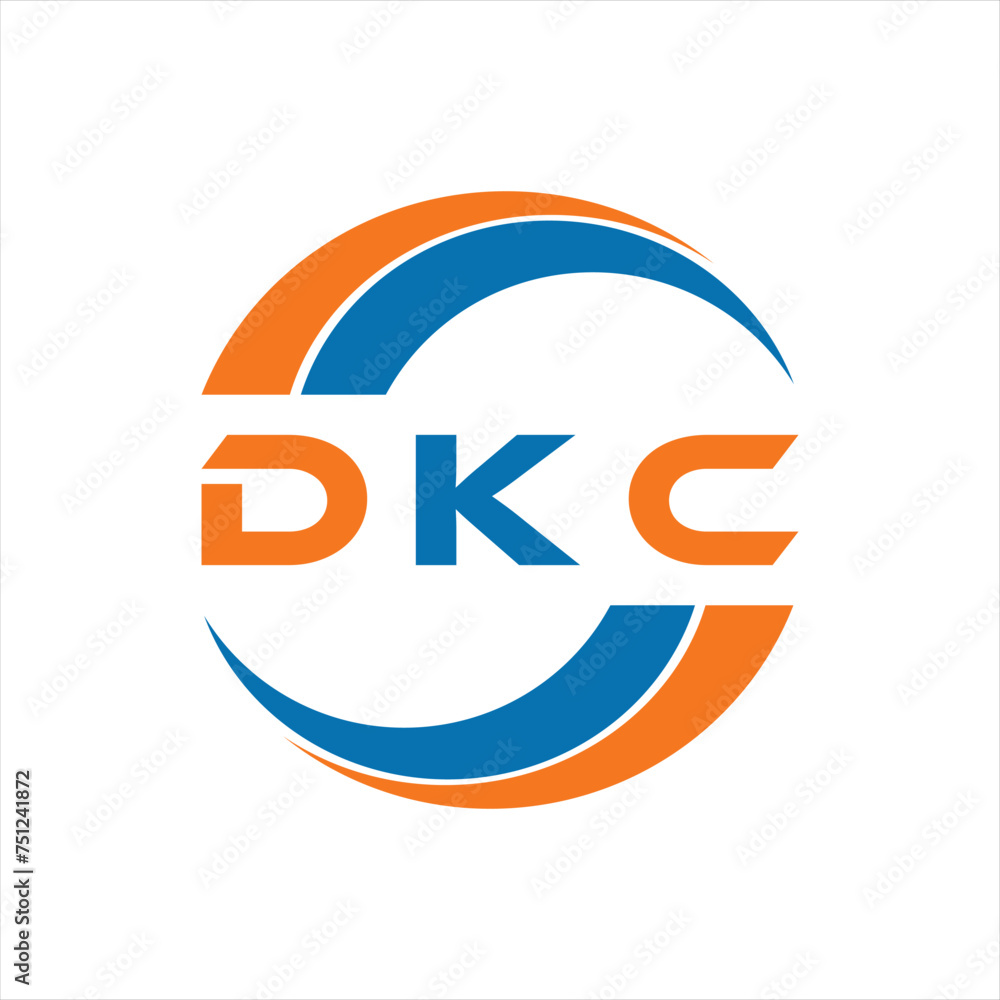 DKC letter design. DKC letter technology logo design on white ...