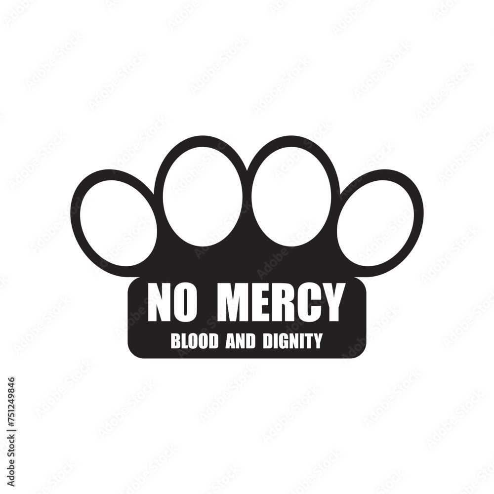 Steel brass knuckles logo vector. Gangster, thug, bandit symbol icon ...