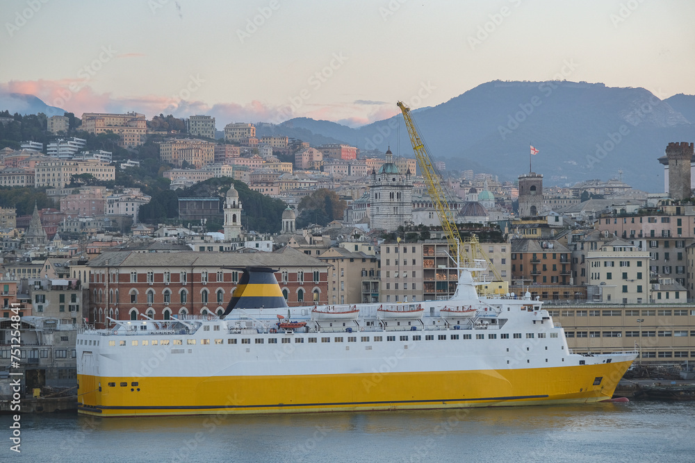 Mega huge modern passenger pax roro ferry cruiseship cruise ship liner ...