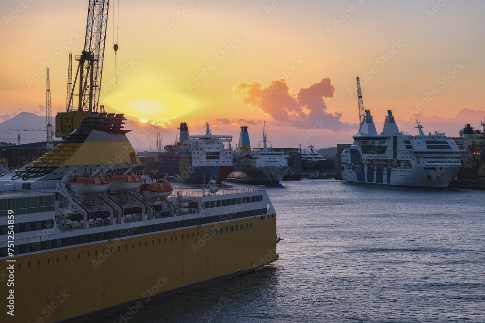 Mega huge modern passenger pax roro ferry cruiseship cruise ship liner ...