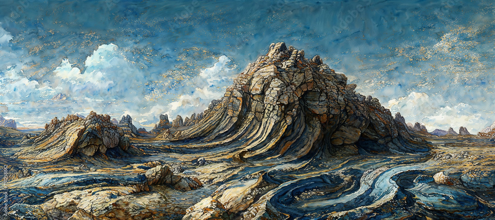 Surreal and fascinating alien world like rock formations of an ancient ...