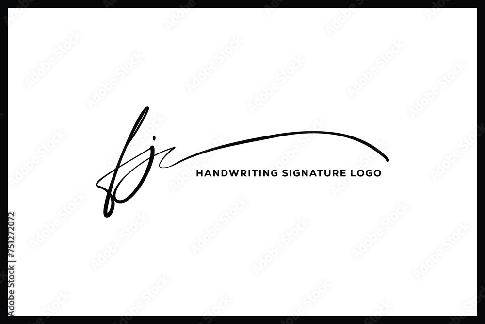 FJ initials Handwriting signature logo. FJ Hand drawn Calligraphy ...