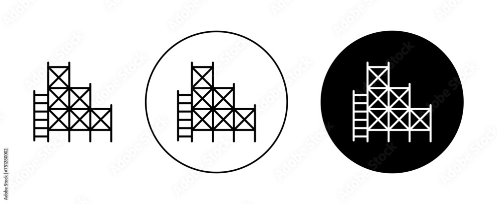 Scaffolding Icon Set. Construction building platform vector symbol in a ...