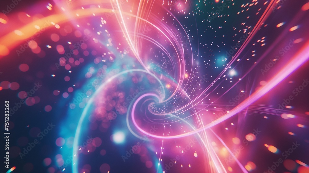 Luminous arcs of light intersecting in a cosmic ballet, creating an awe ...