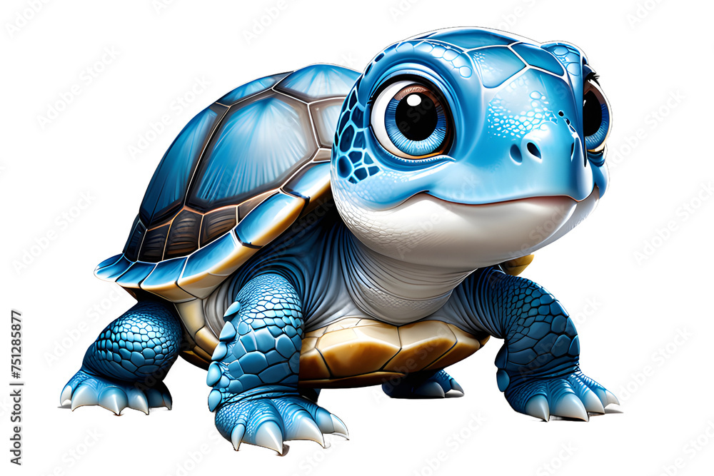 turtle cartoon isolated on transparent background Stock Illustration ...