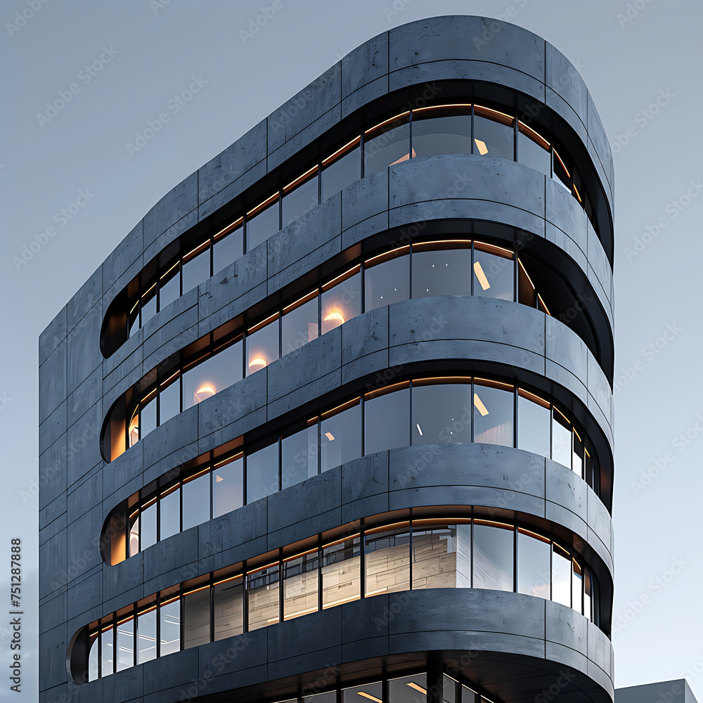 corporate modern office building.The building's minimalist design ...