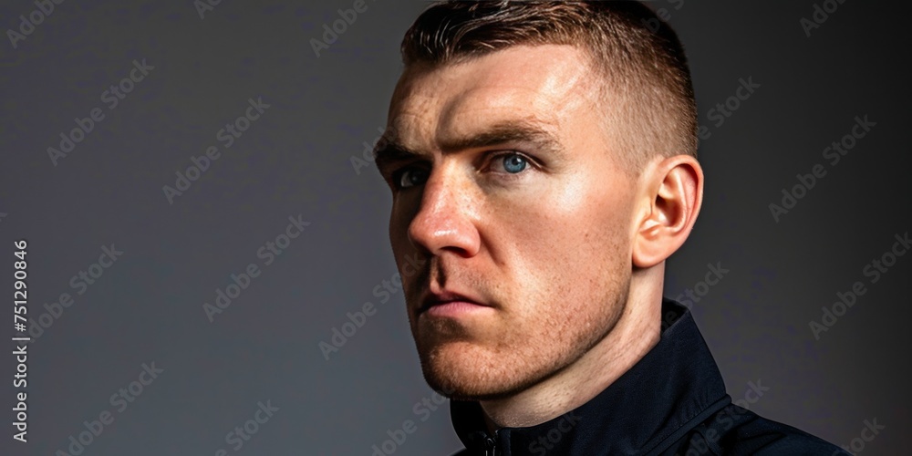 Intense stare of a stoic man, hinting at hidden depths and the silent ...