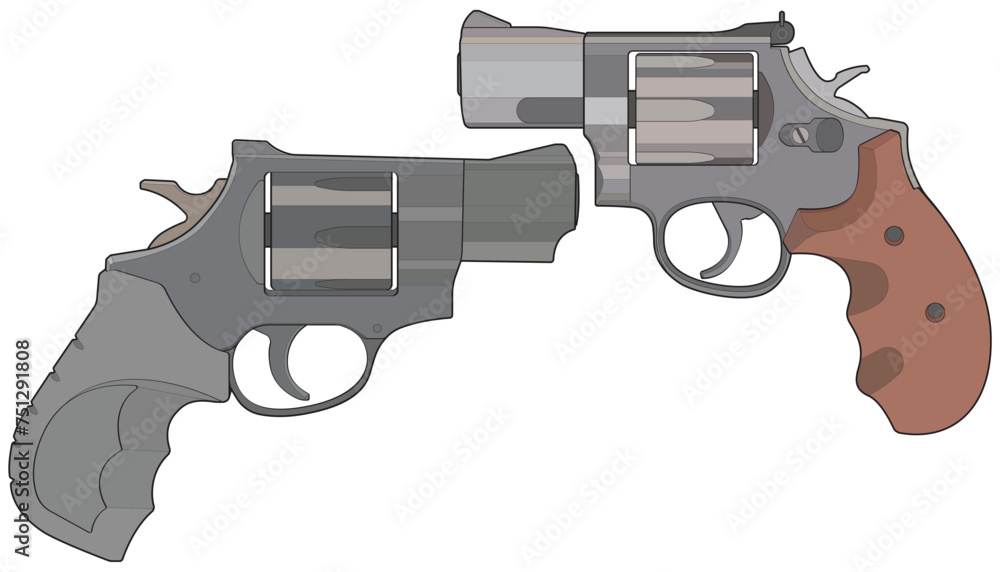 Vecteur Stock Bundling set of Vector of Revolver art, Shooting gun ...