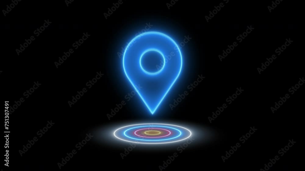 GPS location pin pointer animated icon isolated on transparent ...