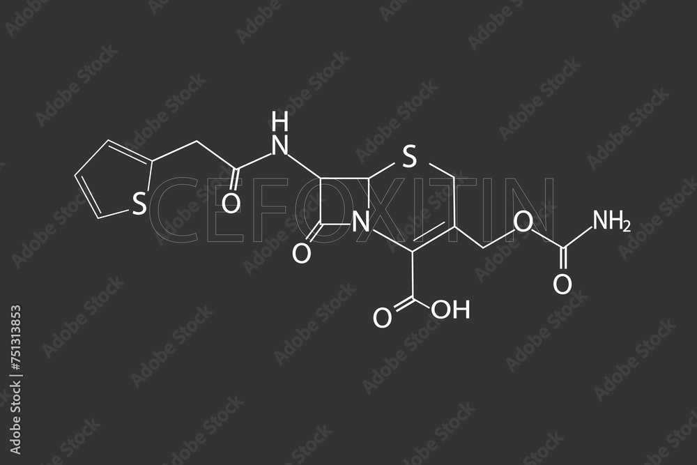 cefoxitin molecular skeletal chemical formula Stock Vector | Adobe Stock