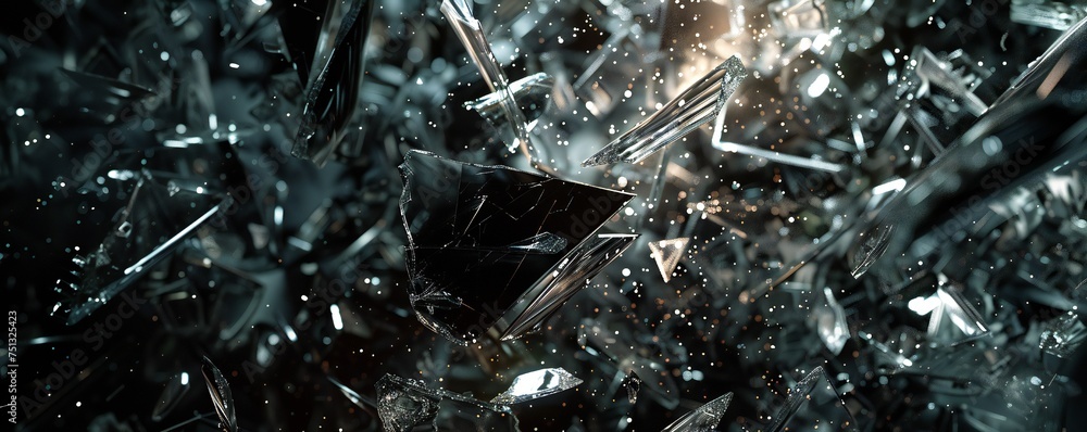 Hyper photo realistic large shards of broken glass, dark gothic fantasy ...