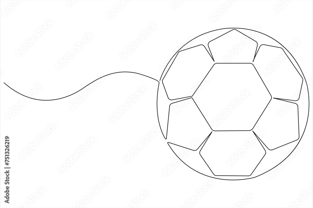Football vector continuous one line art drawing illustration minimalist ...