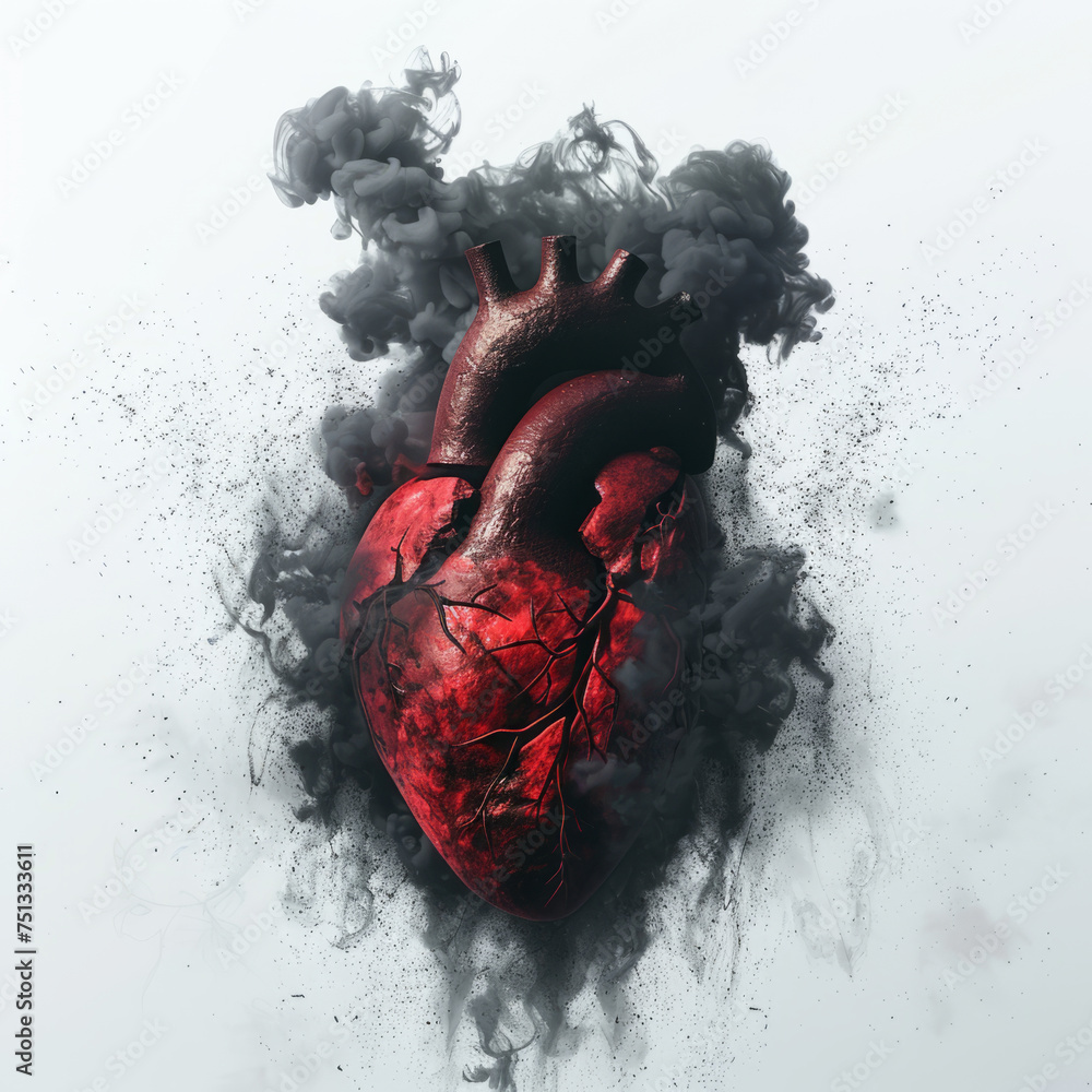 Heart and vascular disease from smoking tobacco and vaping. Cancerous ...