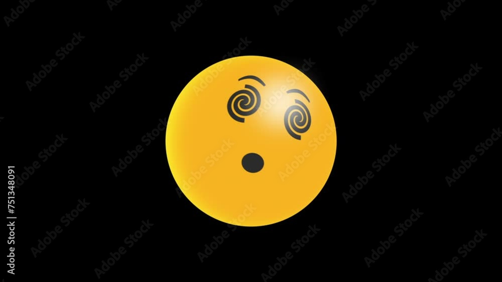 Dizzy Emoji Animation Alpha Screen Emoji 3d, Transparent Background, 4K ...