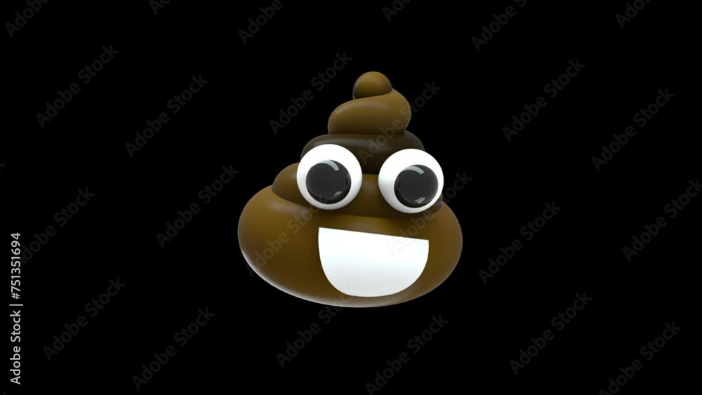 Poop (Tatti) Emoji Animation Alpha Screen Emoji 3d, Transparent ...