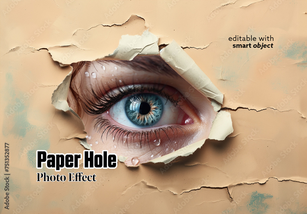 Paper Hole Effect. Ai Generated Stock Template | Adobe Stock