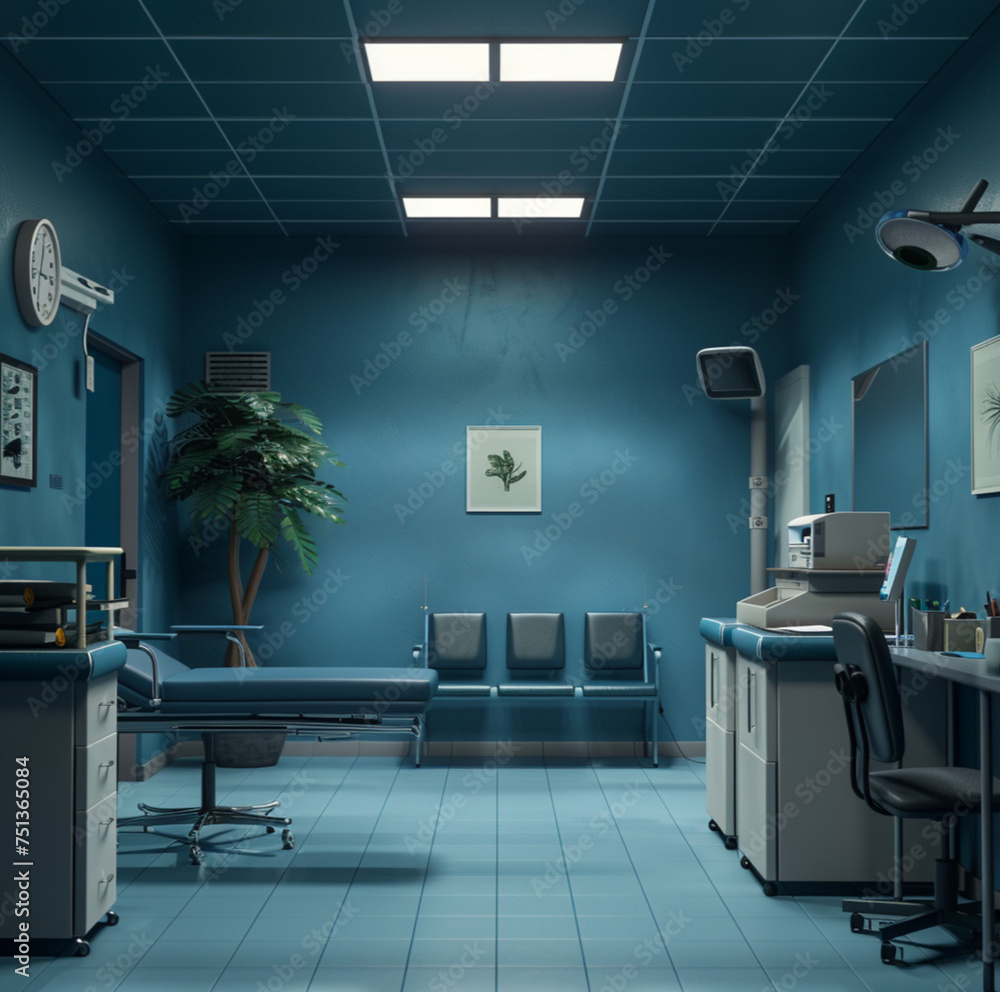 a modern classy doctors office for a zoom meeting background Stock ...