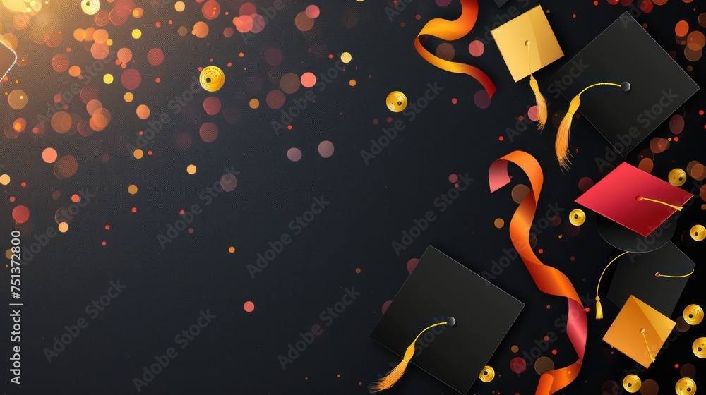 Background for congratulating graduates. Graduation background with ...