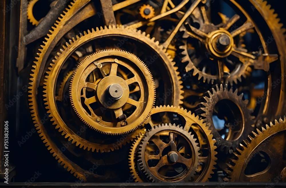 Mechanical Marvel: A Detailed Exploration of a Gear System, Capturing ...