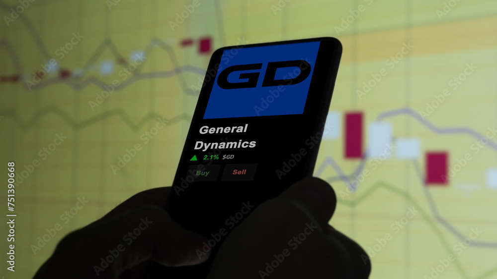 March 02nd 2024 Falls Church, Virginia. The logo of General Dynamics on ...