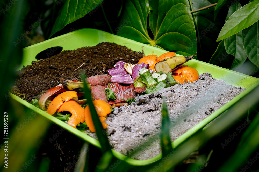 Compost and composted soil cycle as a composting pile of rotting ...