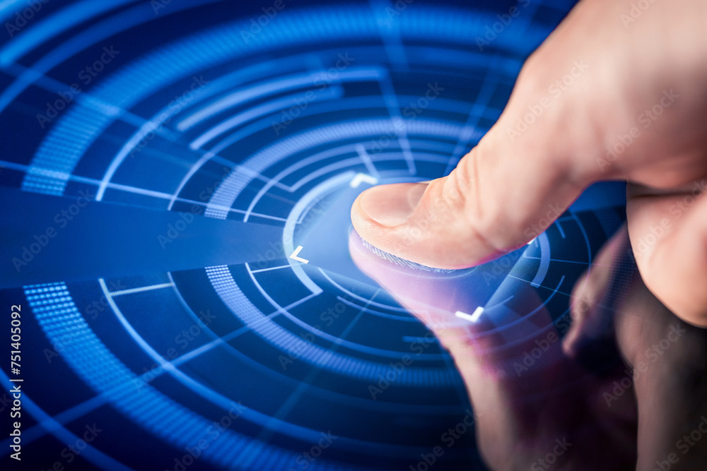 Fingerprint biometric scan. Finger print and thumb recognition for ...