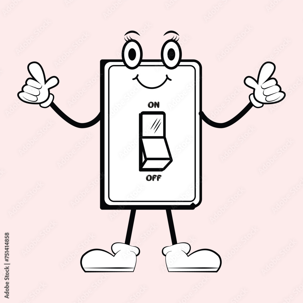 Happy Switch Cartoon Vector Illustration Stock Vector | Adobe Stock