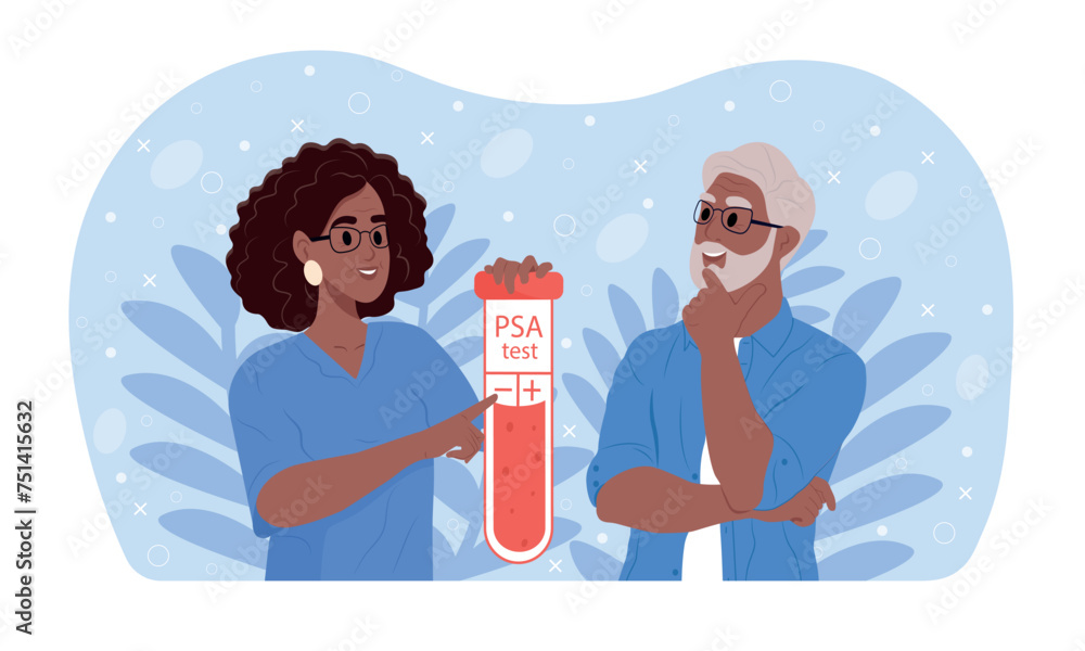 Doctor holding a test blood sample tube for analysis of PSA Prostate ...