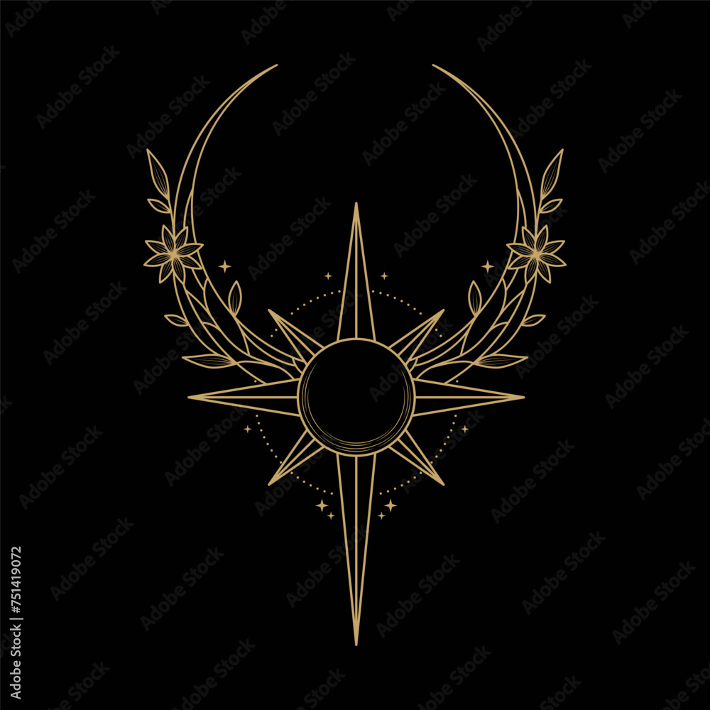 mysterious golden magical logo vector design Stock Vector | Adobe Stock