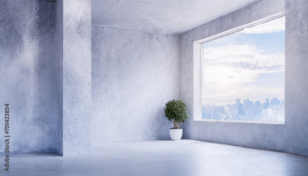 old building room stone space frame concrete place 3D wall realistic ...