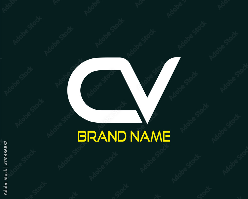 CV logo. EPS file. Editable Color. CMYK Color mode. Free Font used ...