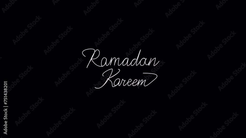 Ramadan Kareem.PNG Alpha. Text template white text on alpha PNG black background Stock 비디오 ...