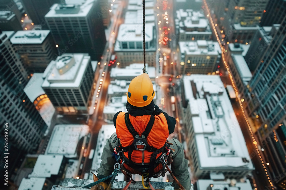 construction engineer worker at heights,architecture sci-fi ...