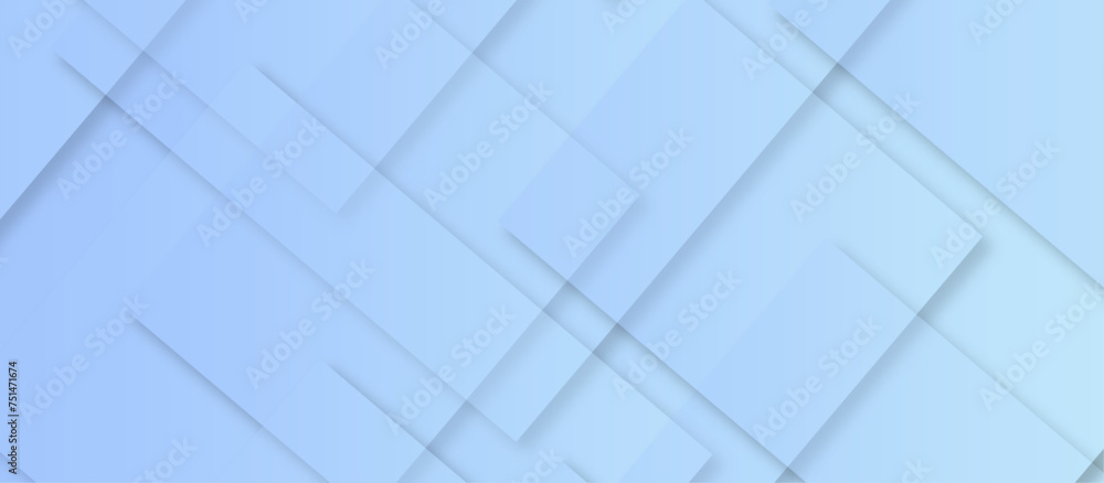 abstract blue color square pattern on banner with shadow. blue square ...