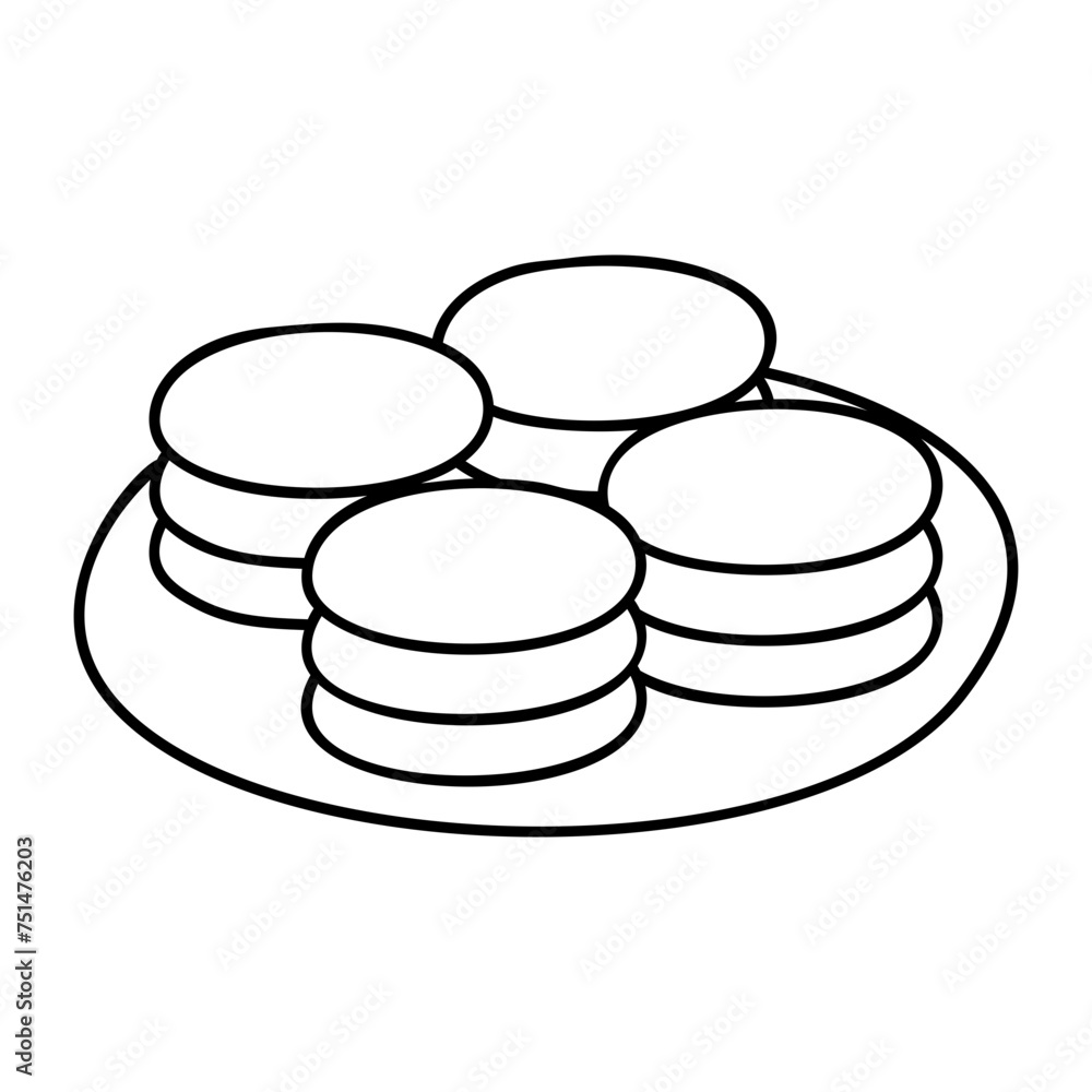 Vanilla flavored Filled cookies outline concept, Chocolate and cream ...