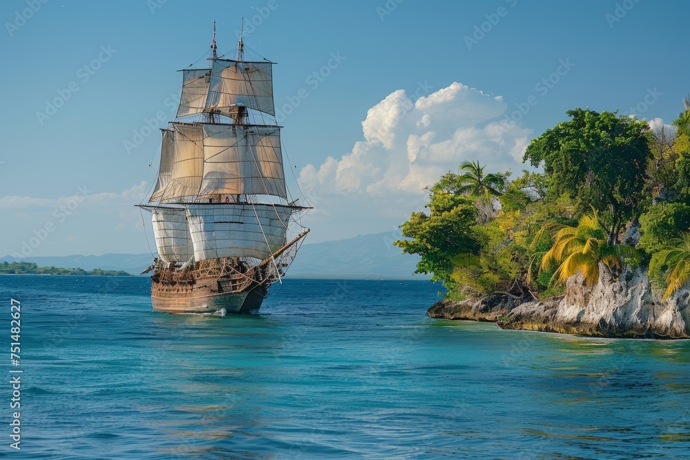 The pirate ship, feared by many, was known for its swift attacks and ...