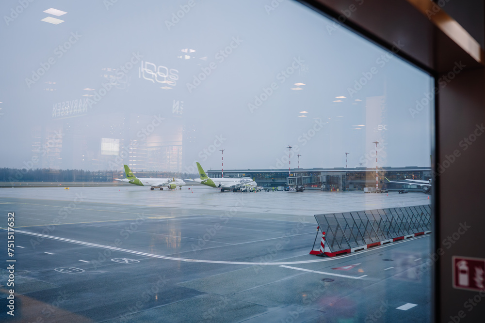 Riga, Latvia - February 24, 2024 - an airport terminal view from the ...