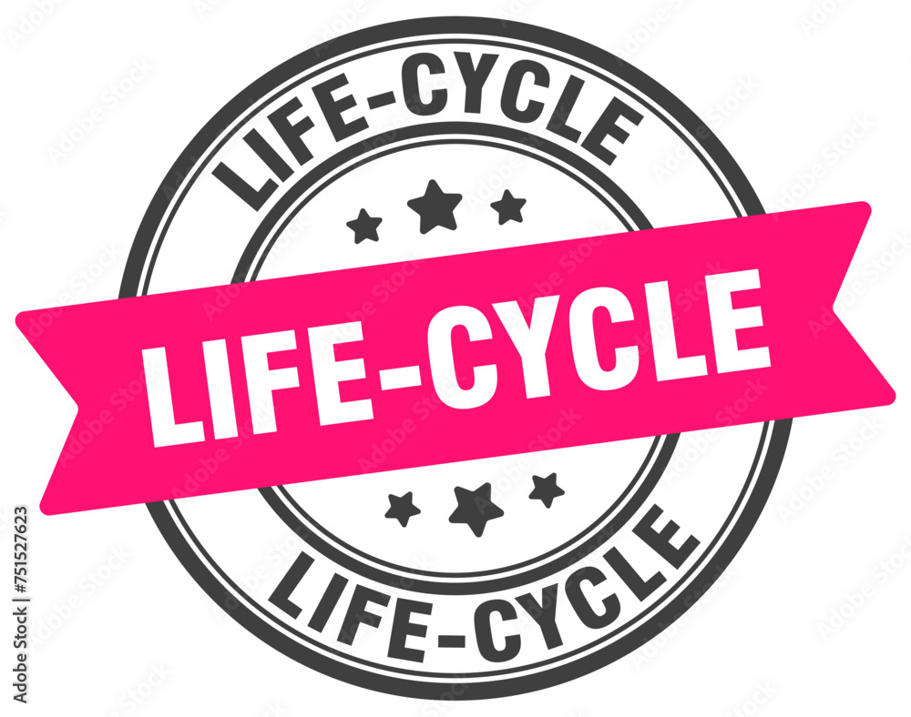 life-cycle stamp. life-cycle label on transparent background. round ...