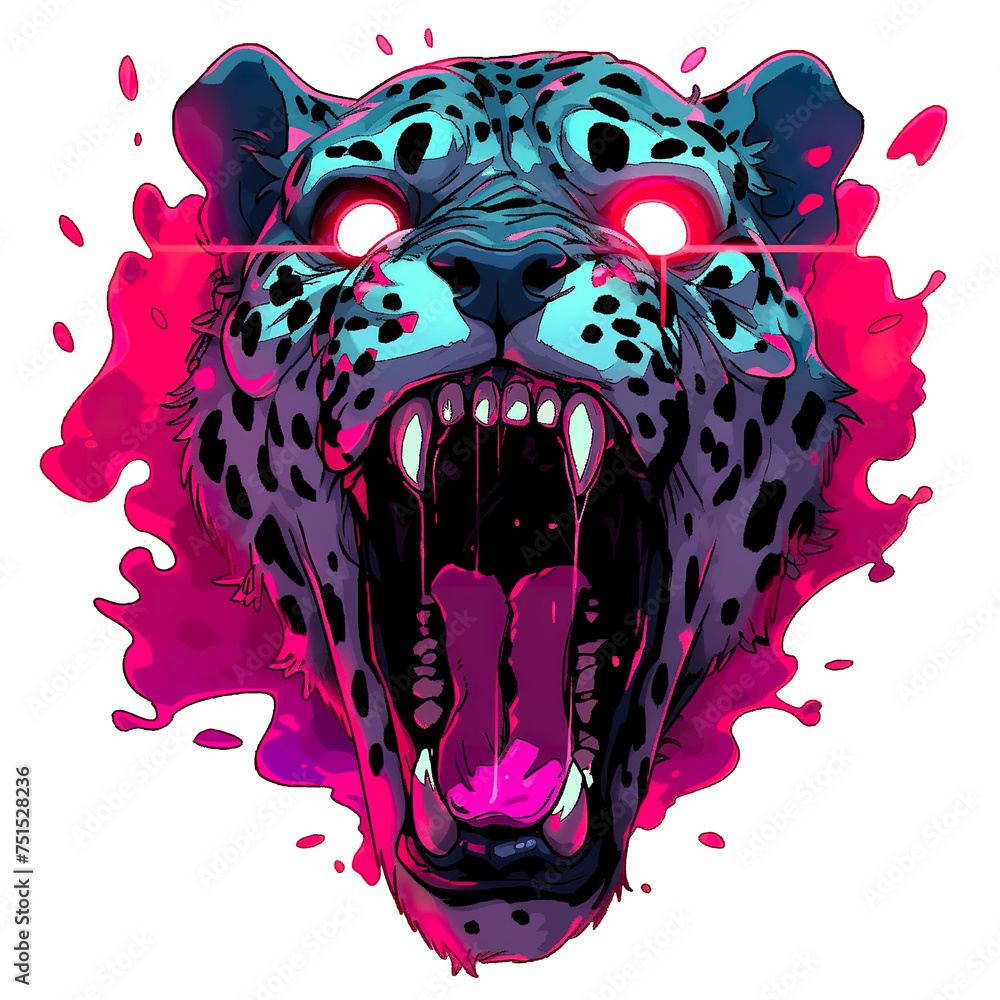 t-shirt design icon logo jaguar mask character scary, image Stock ...